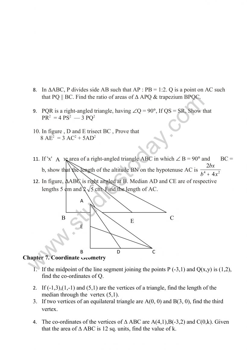 CBSE Class 10 Maths HOTs Question Bank Set C